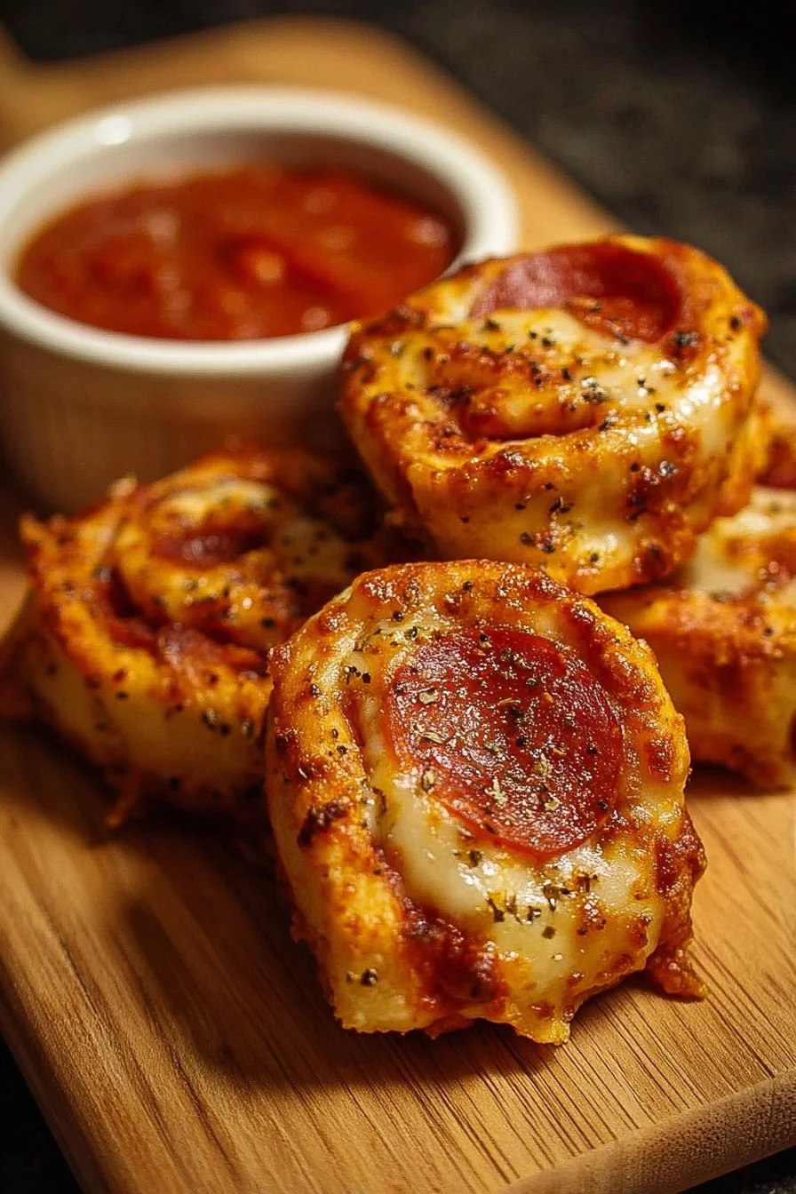 Savory Cheesy Pepperoni Pizza Roll Ups